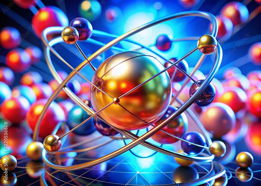 3d Render Atomic Structure Detailed Electron Orbitals And Nucleus