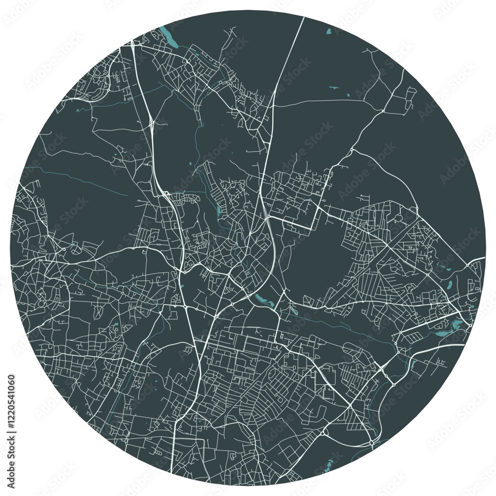 Sarcelles French town in ile de france. Vector minimalist street plan ...