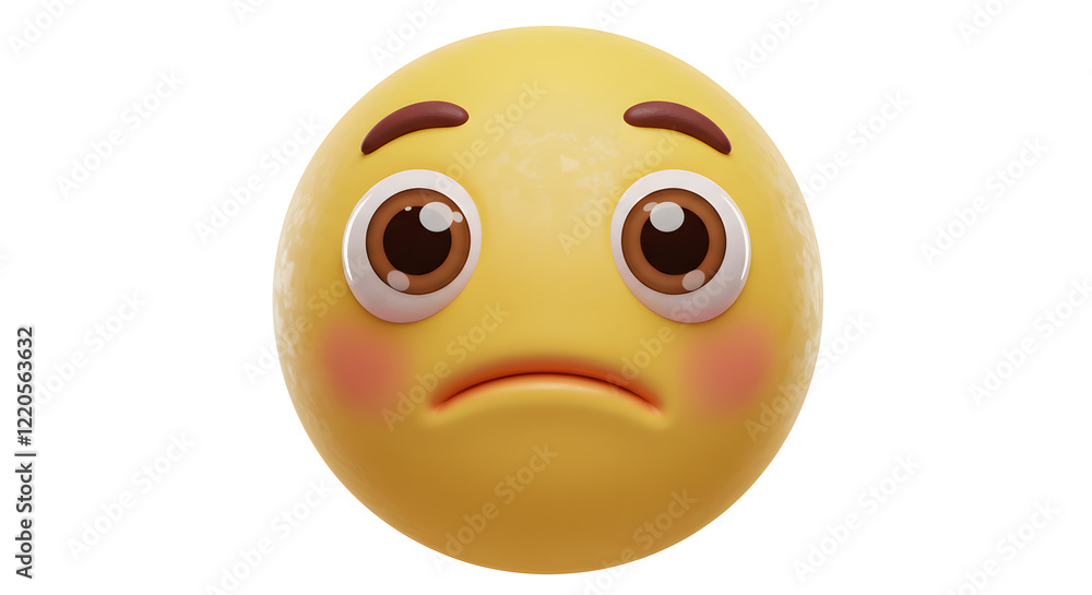 Sad 3D Emoji Face Illustration Design isolated on white background ...
