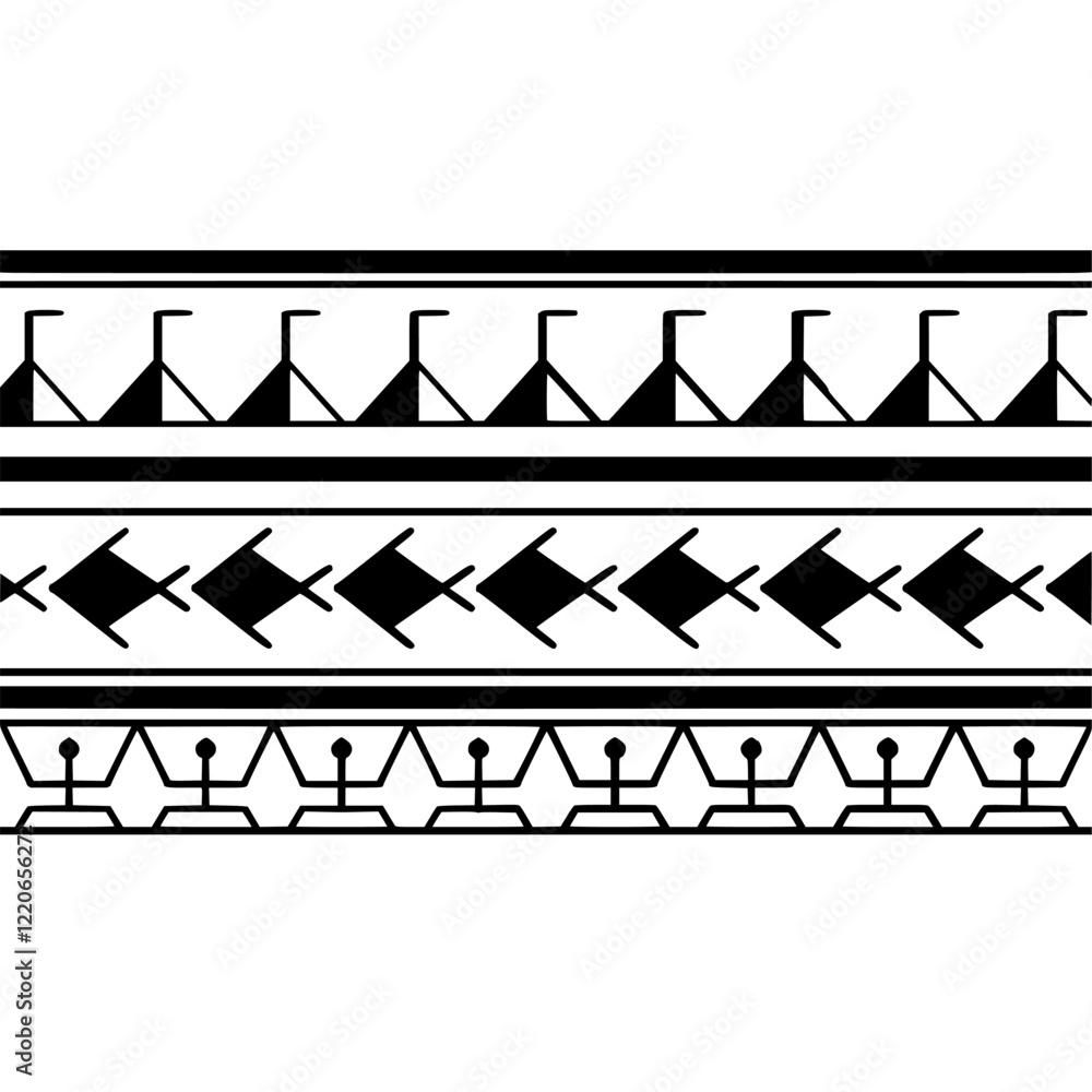 Wrap around arm polynesian tattoo design. Pattern aboriginal samoan ...