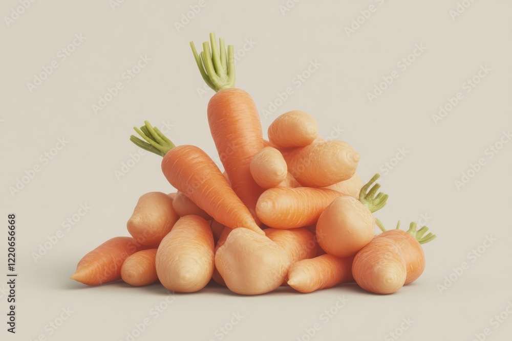 Miniature Carrots Arranged in a Pyramid Shape Create a Visually ...