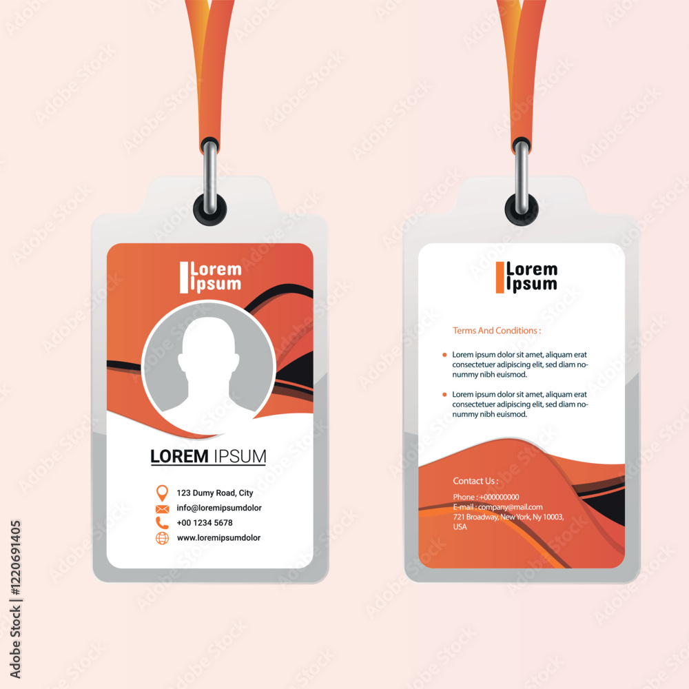 Professional ID card layout template. Office ID card. Business identity ...
