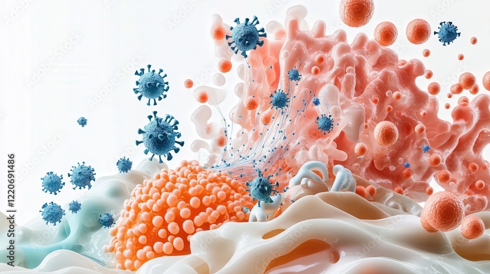 airborne pathogens enter the lungs, attaching to respiratory cells and ...