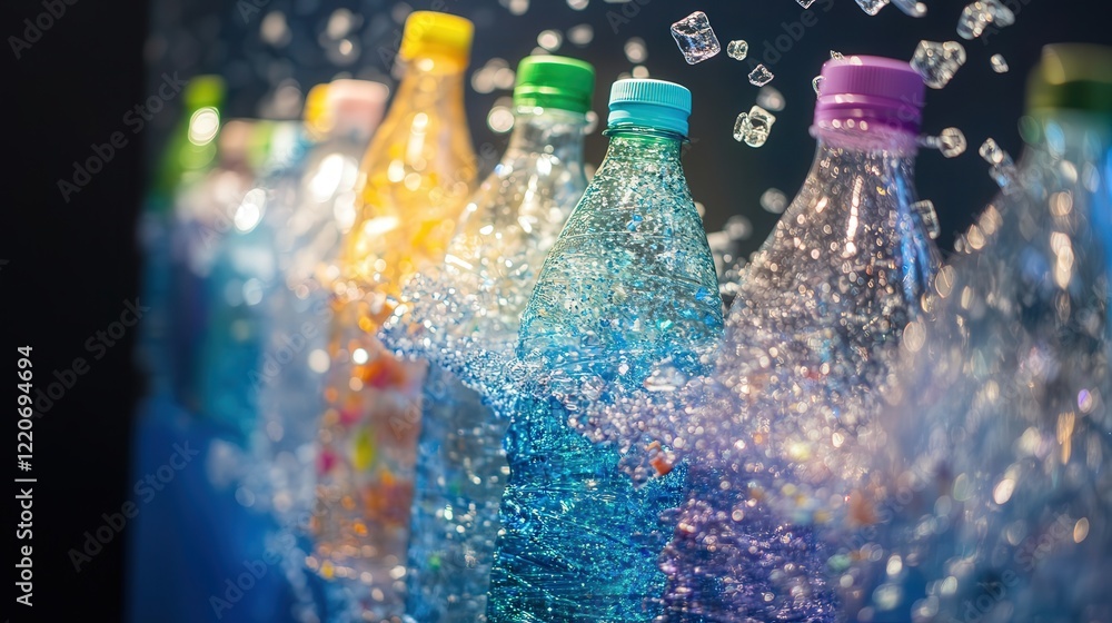 microplastic generation from plastic bottles, showing how they degrade ...