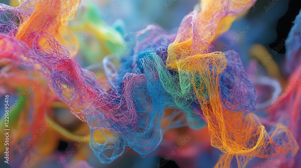 molecular model of the structure of microplastic fibers and their ...