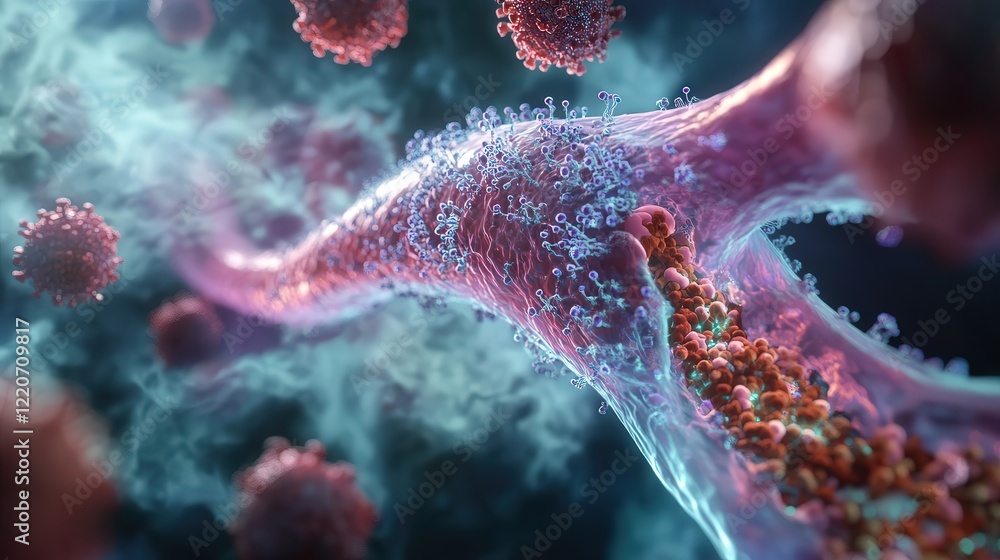 virus entering the respiratory system, traveling through the trachea ...