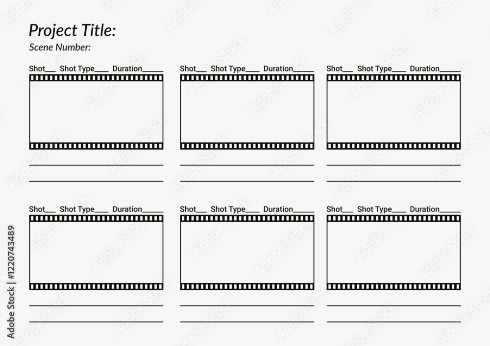 Professional film storyboard template. Perfect for Filmmakers ...