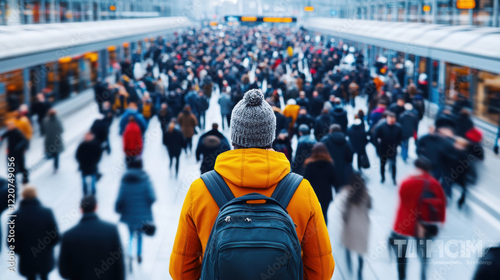 Overwhelm and Lack of Focus, A crowded train station scene featuring ...