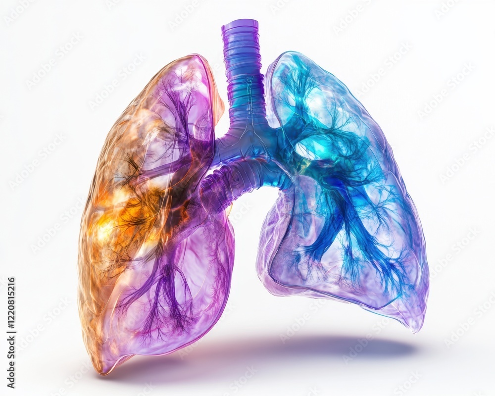 Ilustrace Detailed and Accurate Cross-Section of the Human Chest A ...