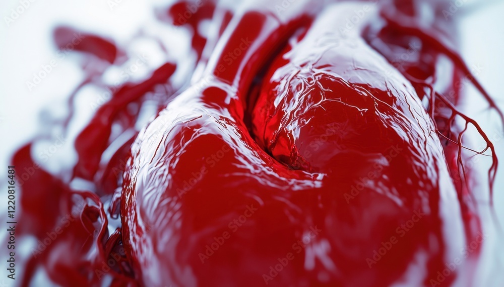 High-Resolution Medical Image Cardiovascular System with Glowing Red ...