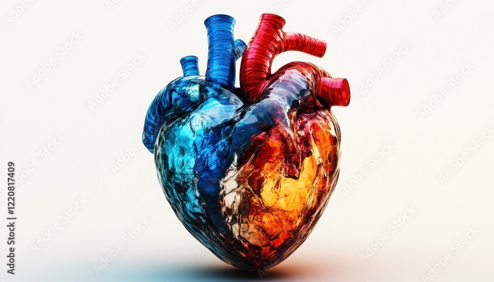 Stunning Visualization of a Healthy Heartbeat System Glowing Blue and ...