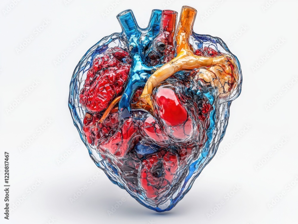 Understanding Chronic Chest Pain A Detailed 3D Medical Diagram of Chest ...
