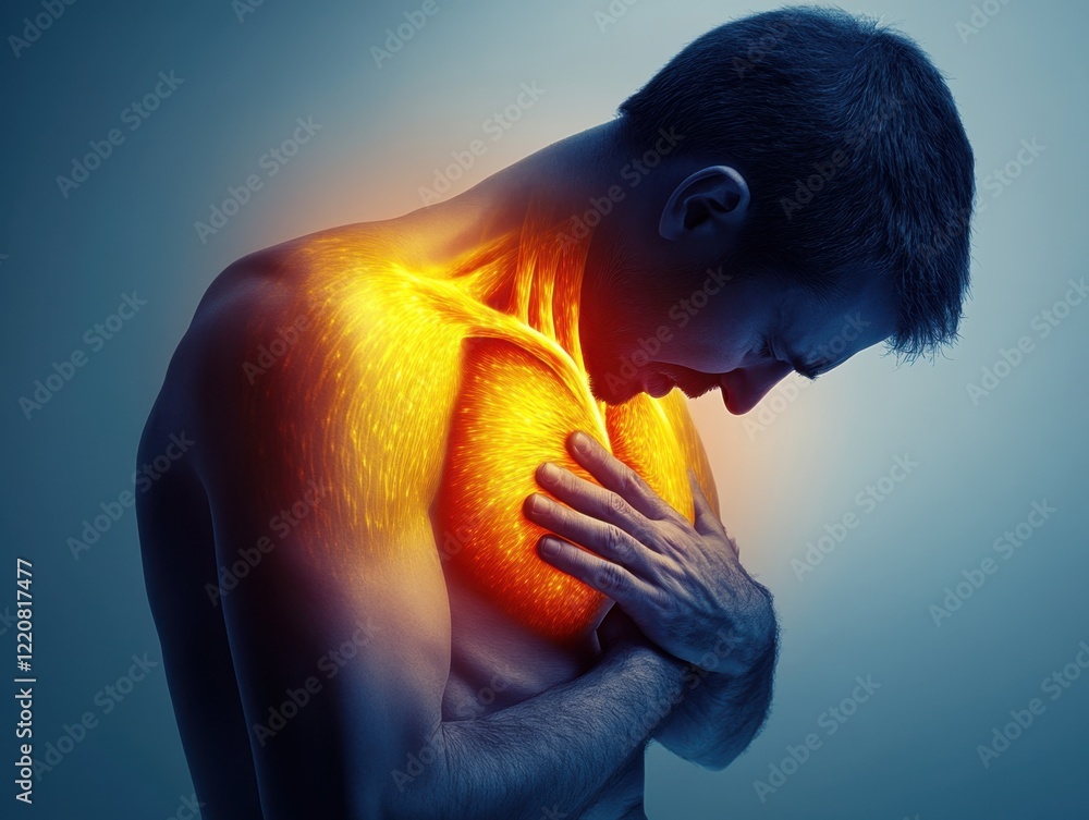 Understanding Chronic Chest Pain A 3D Medical Diagram Illustrating ...