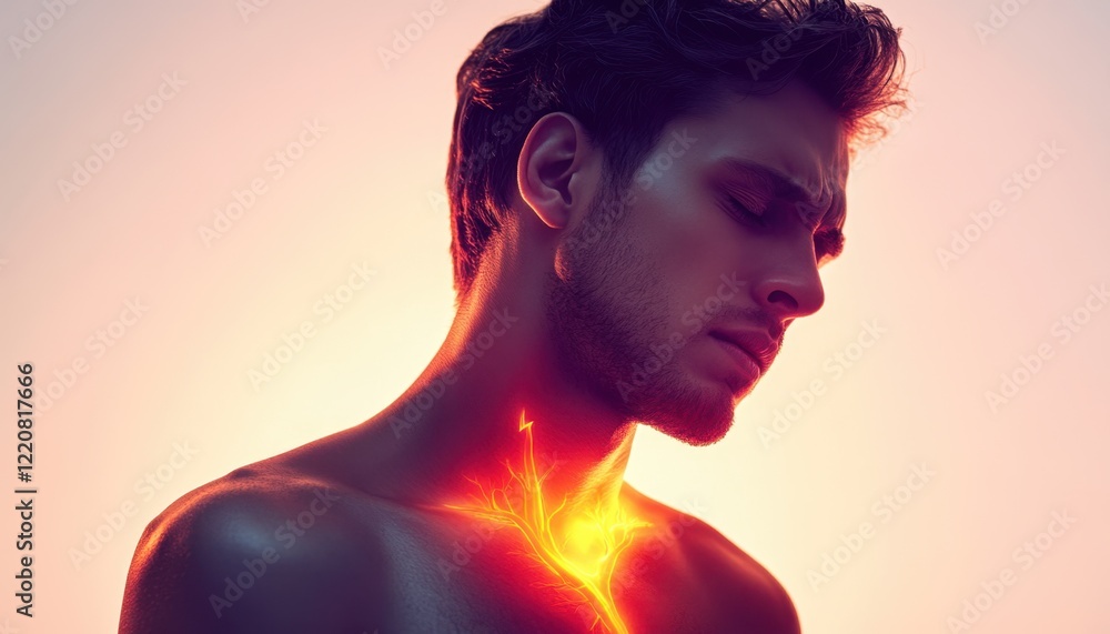 Urgent Medical Illustration Critical Chest Pain Anatomy, Focused ...