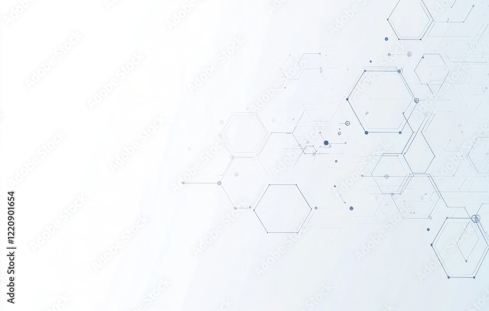Abstract white background with a hexagonal pattern for a technology and ...