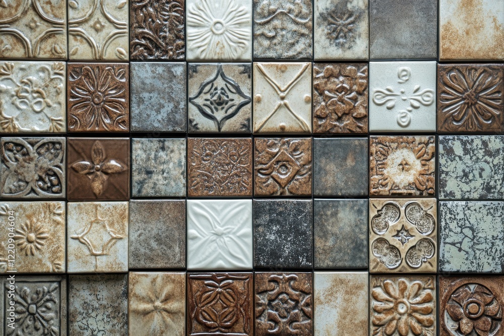 Decorative tiles create an elegant background perfect for stylish ...