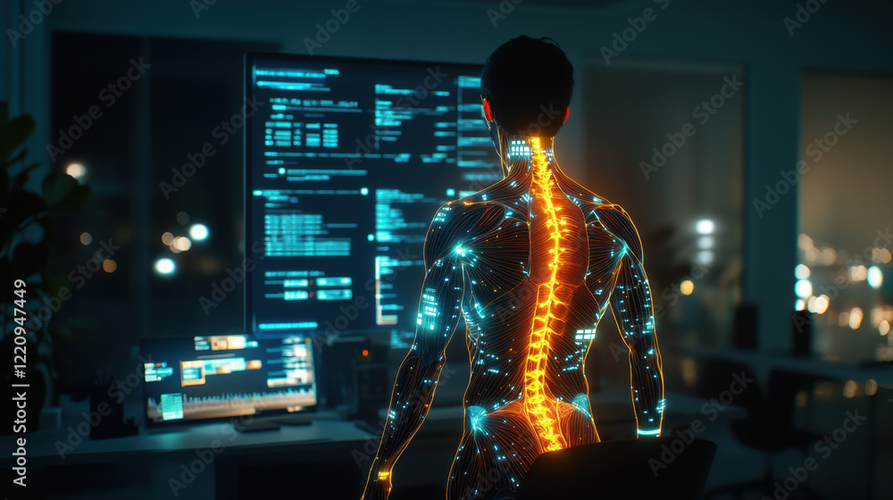 Holographic human body display showcasing anatomical features in a high ...