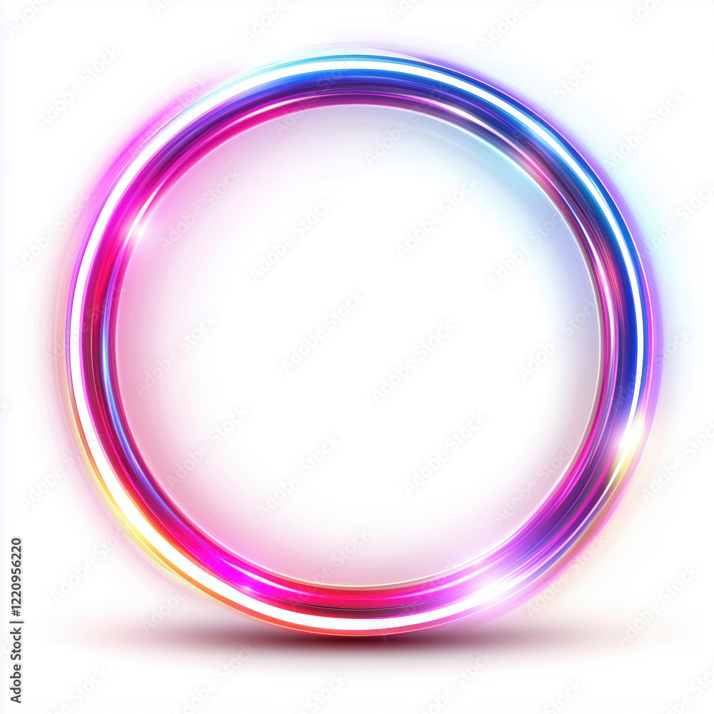 Neon Circle Frame: A vibrant and futuristic circular frame composed of ...