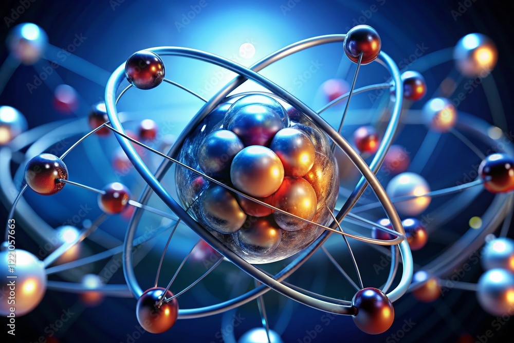 Technetium Atom: 3D Model of Electron Structure and Nucleus ...