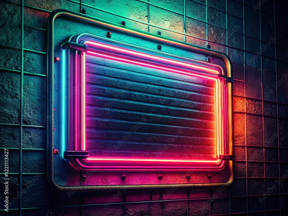 Vintage Neon Space: Retro Futuristic Background with Text Overlay for ...