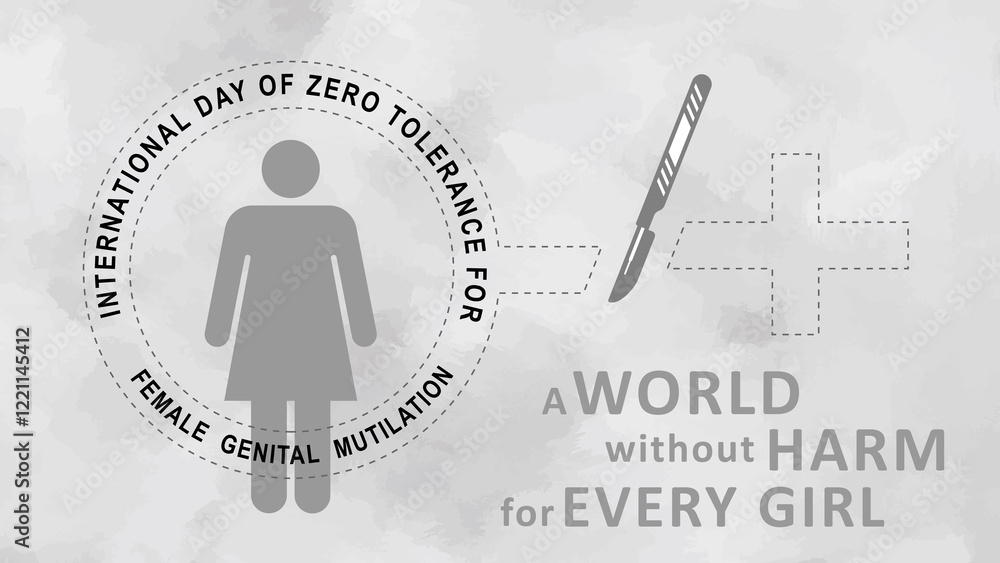 Zero Tolerance for Female Genital Mutilation vector art with a female ...