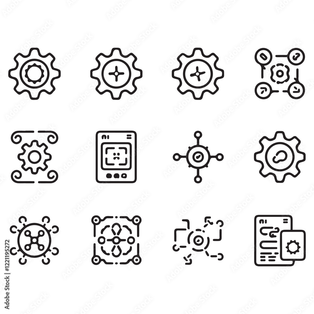 Simple Set Of Setup And Settings Related Vector Line Icons Contains Such Icons As Installation