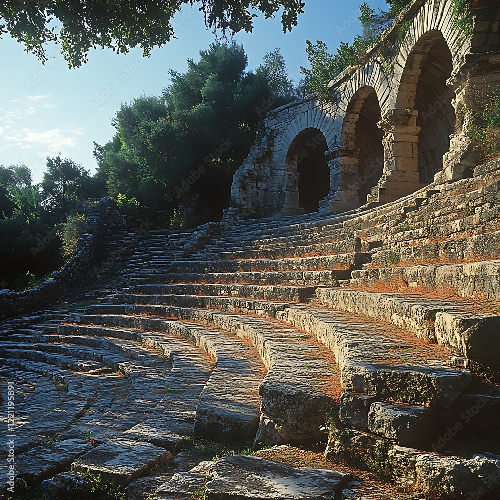 Ancient greek ruins stone amphitheater layout high resolution hd ...