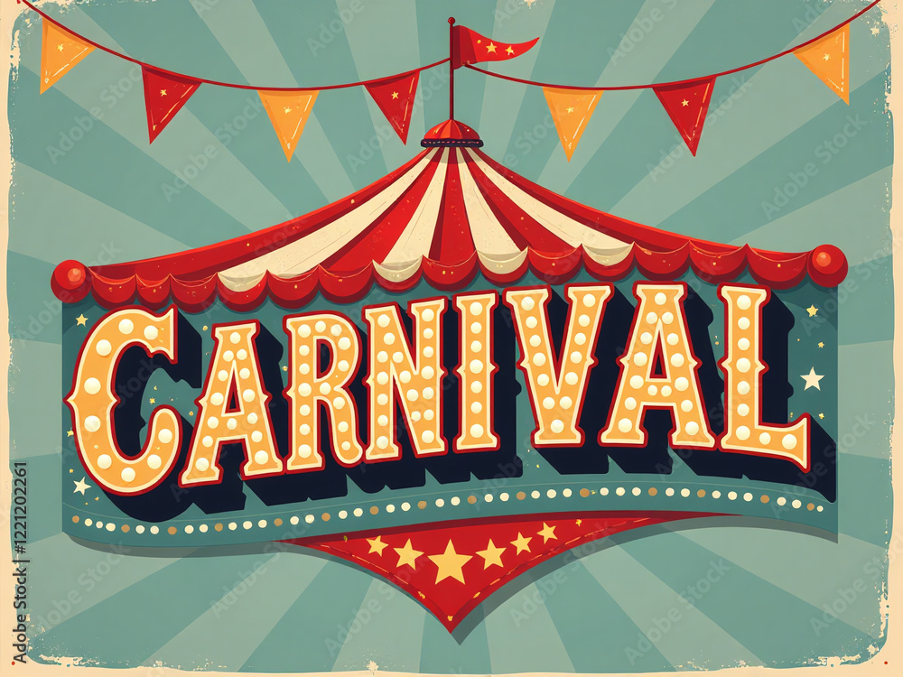 Colorful Carnival Banner With A Vintage Feel Features An Alphabet Sign ...