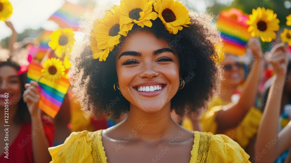 LGBTQ+ Pride Flags Celebration of Diversity Pride Parade Event Scene ...