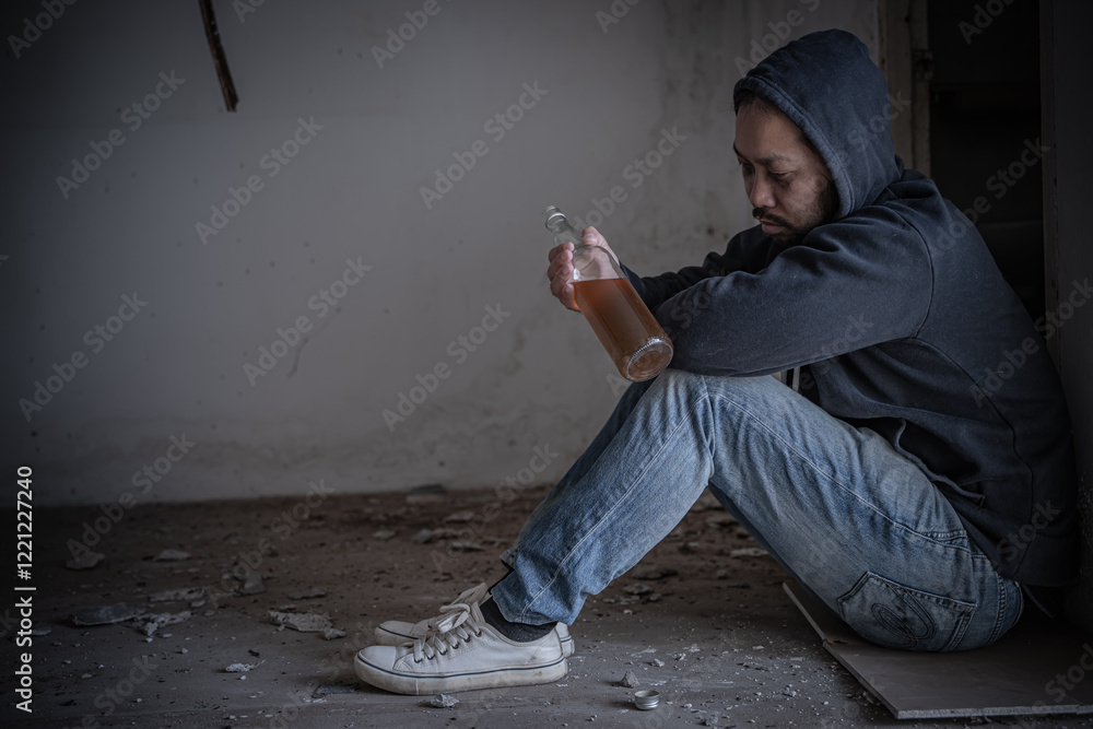 Asian men are drug addicts to inject heroin into their veins themselves ...