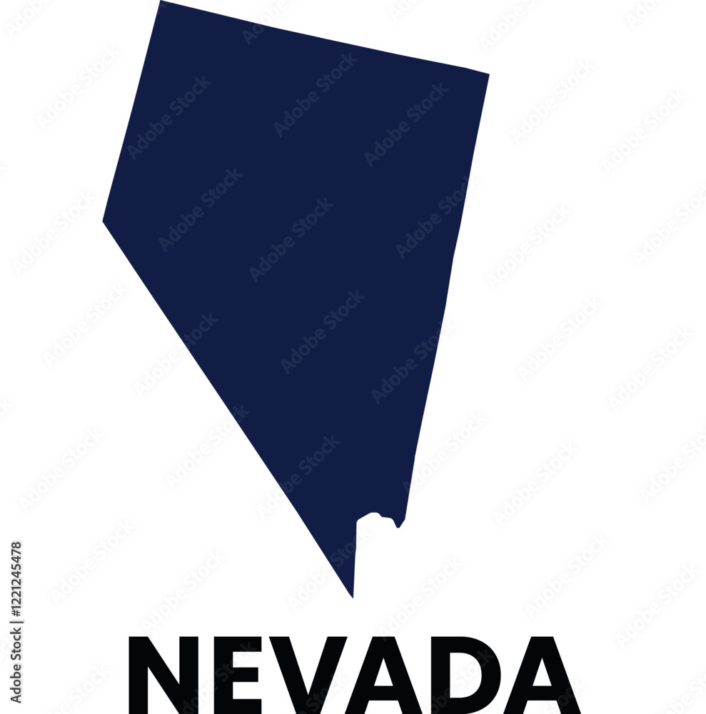 Outline map of the United States of America. 50 States of the USA. US ...