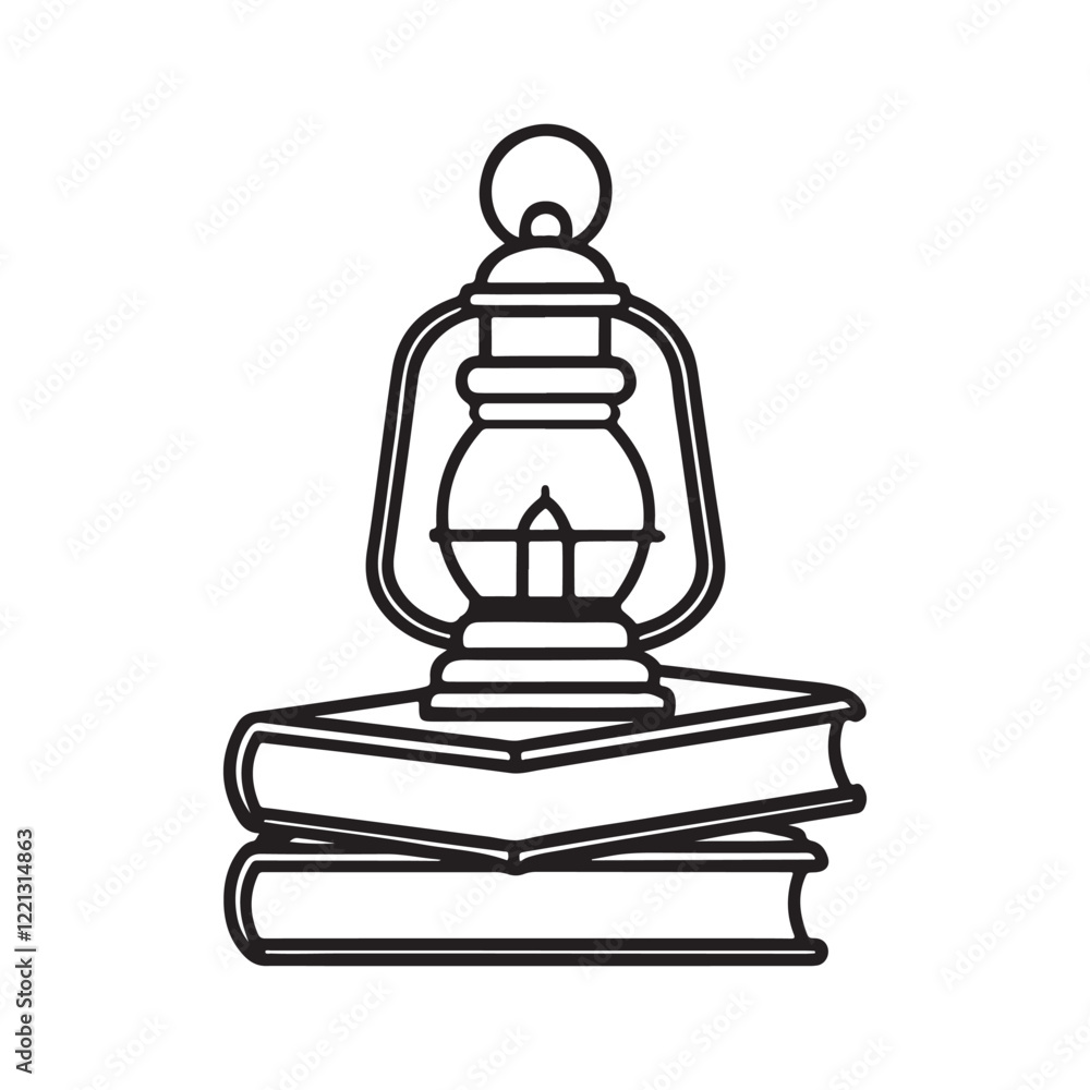 Cozy Hygge Nature: Bold and easy Coloring Page, Line art drawing, black ...