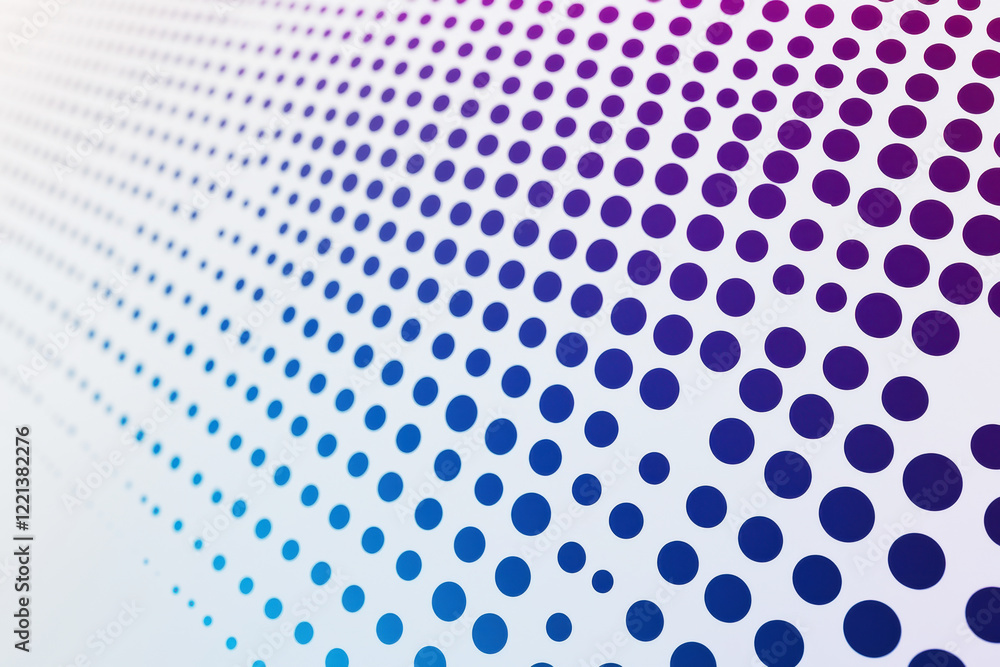 Modern polka dot pattern with gradient hues transitioning from blue to ...