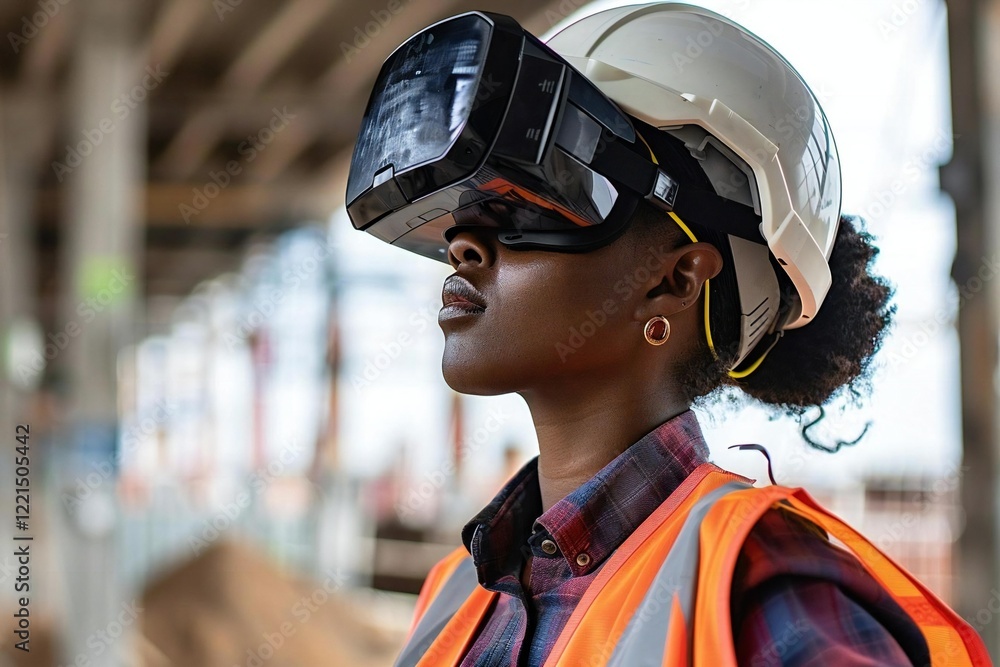 Young African American Woman Uses BIM and Augmented Reality as a Tech ...