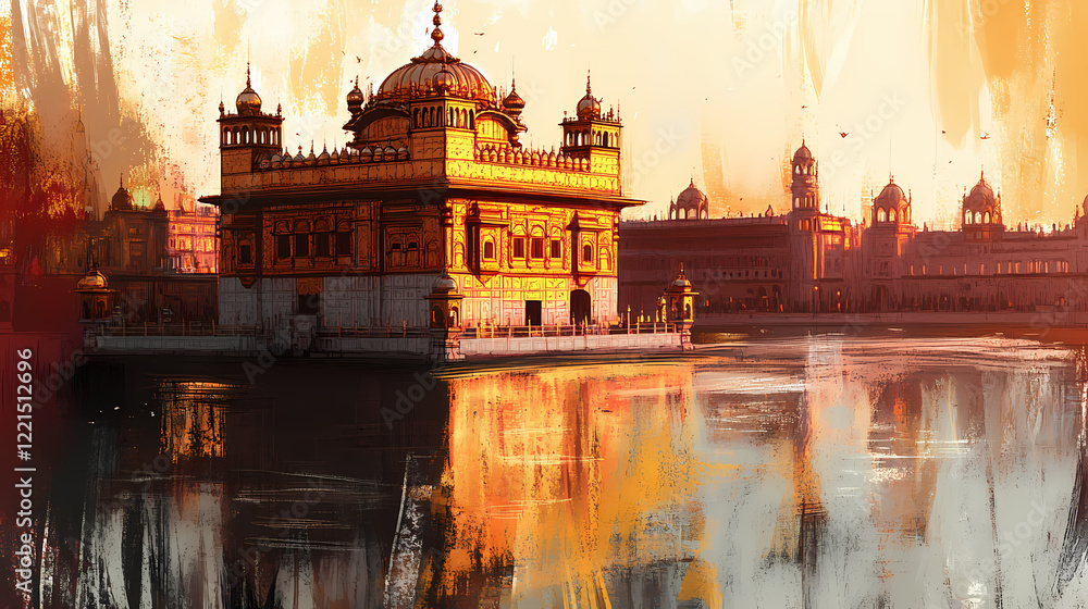 Pastel crayons sketch of sri harmandir sahib, the golden temple in ...