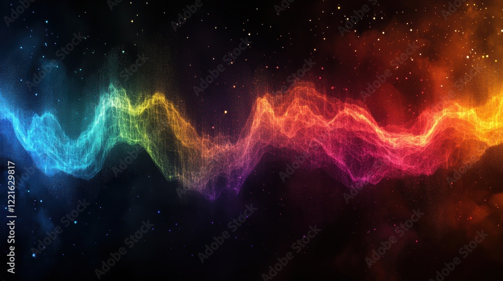 Dynamic spectrogram visualizing sound waves with vibrant colors ...