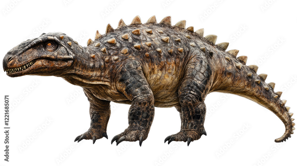 Ancient Armored Predator: A detailed rendering of a powerful, armored ...