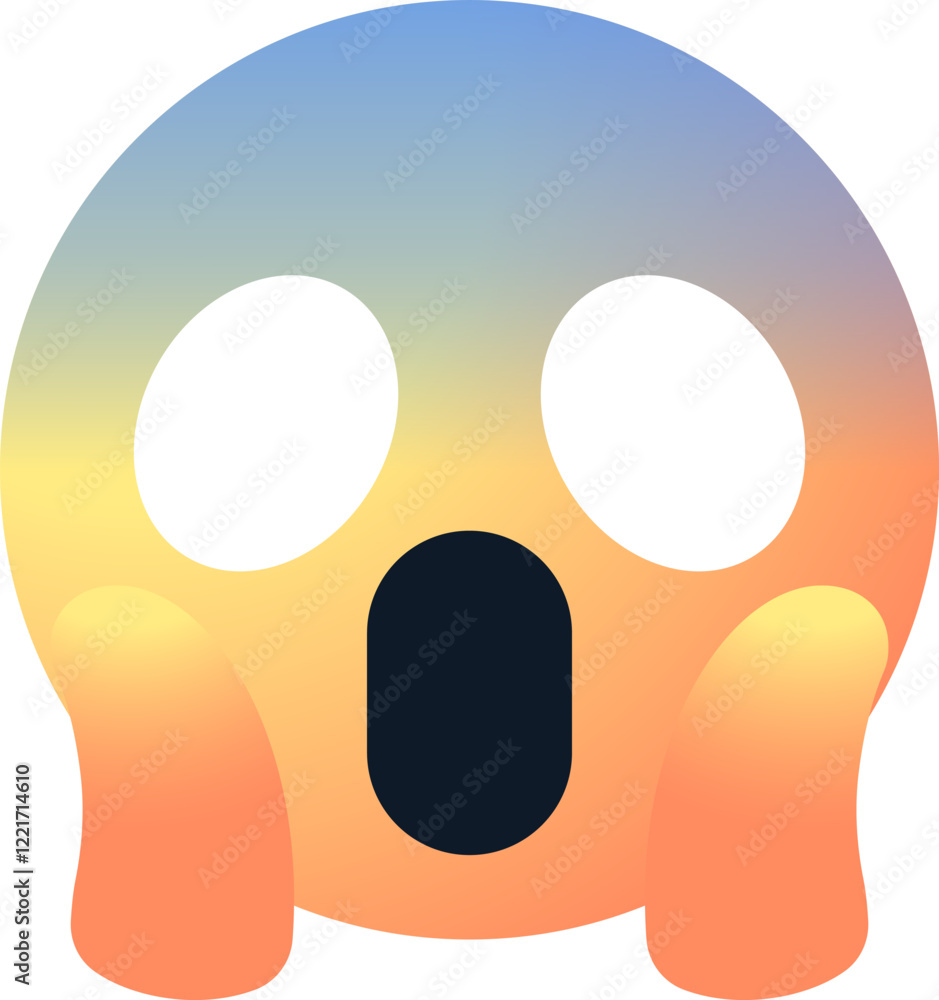 Screaming in Fear emoji face. surprised or shocked emoticon with open ...