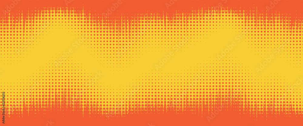 Orange and magenta retro comic pop art background with dots, cartoon ...