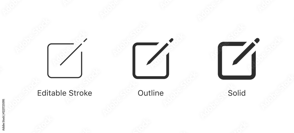 edit pen icon set. pencil icon symbol, create modify pen sign button ...
