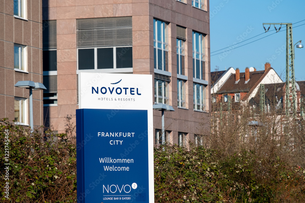 modern Marriott hotel building, travel hospitality, sleek glass facade ...