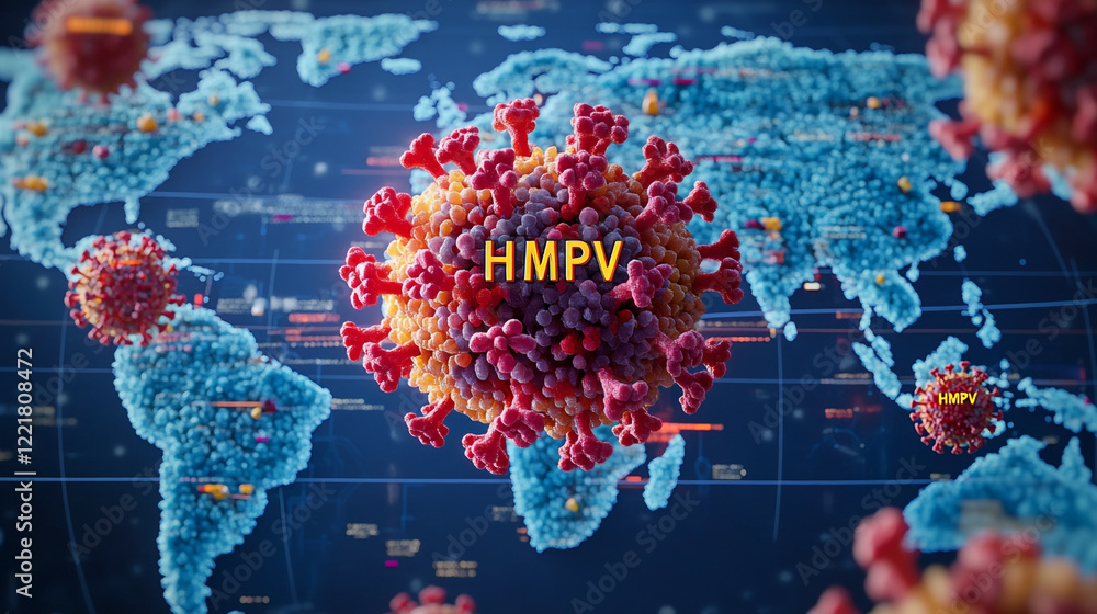 recently surrounded virus named hmpv Close-up of human metapneumovirus ...