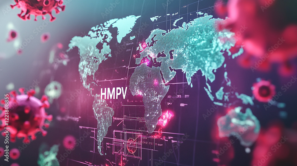 recently surrounded virus named hmpv Close-up of human metapneumovirus ...