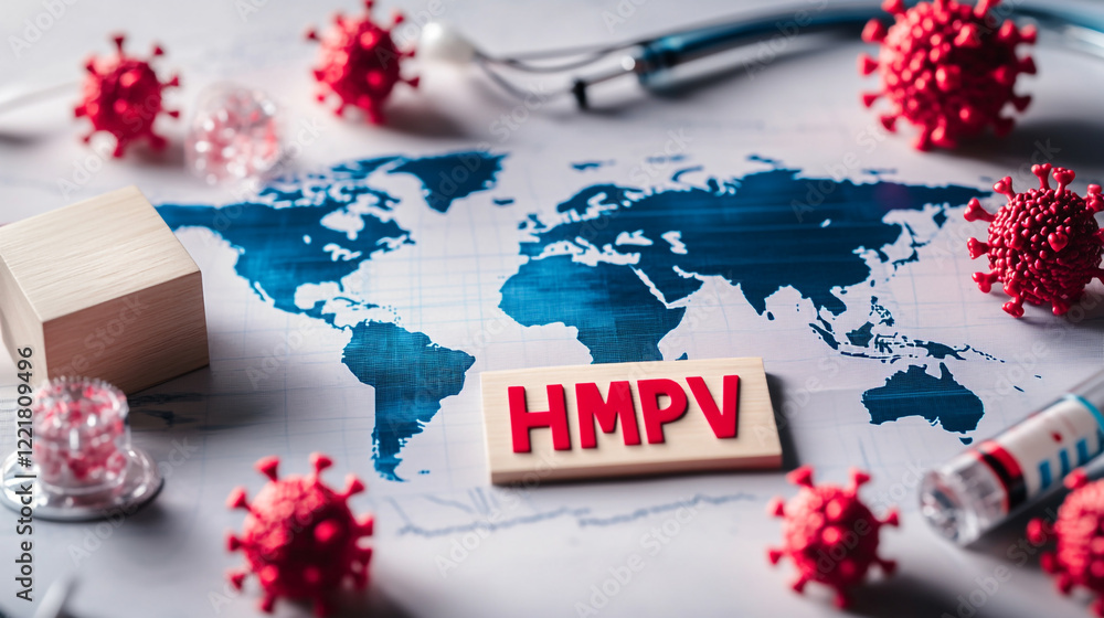 recently surrounded virus named hmpv Close-up of human metapneumovirus ...