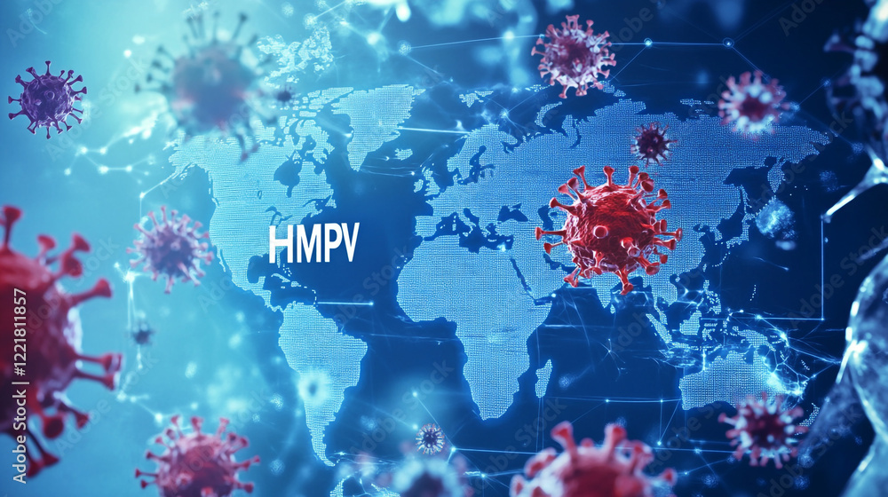 recently surrounded virus named hmpv Close-up of human metapneumovirus ...