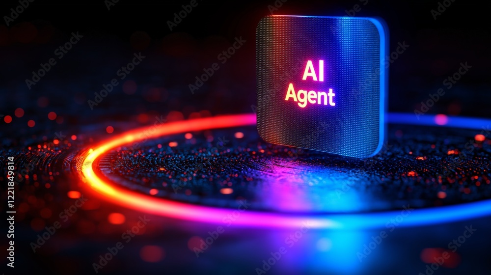 An AI agent hologram symbolizing agentic autonomy for collaboration ...