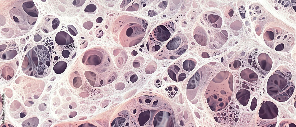 Microscopic neural network seamless pattern, mycelium network, brain ...