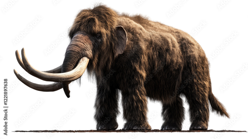 Majestic Woolly Mammoth: A digital rendering of a magnificent woolly ...