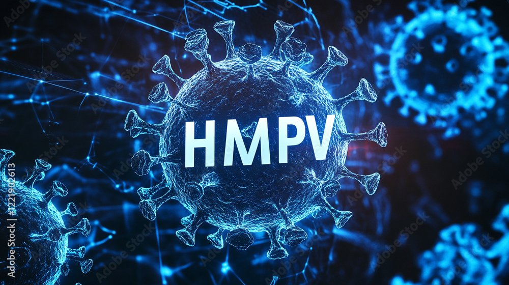 blueprint of lungs and virus in the background, Human metapneumovirus ...