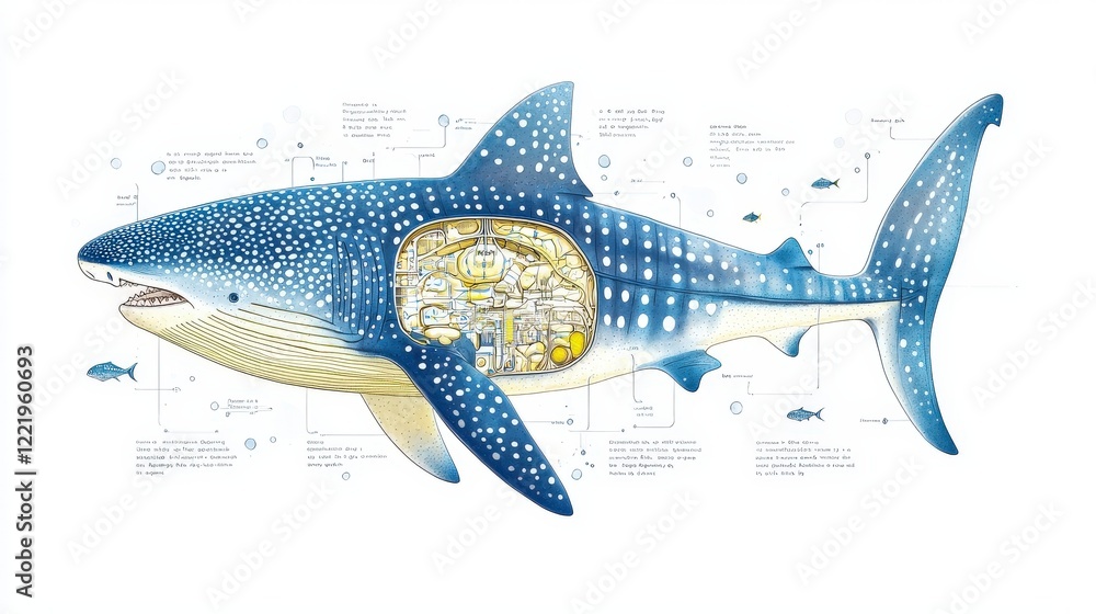 Detailed Diagram Of Whale Shark Anatomy With Explanations Of Internal